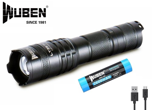 New Wuben LT35 Pro USB Charge 1200 Lumens Zoomable LED Flashlight Torch ...