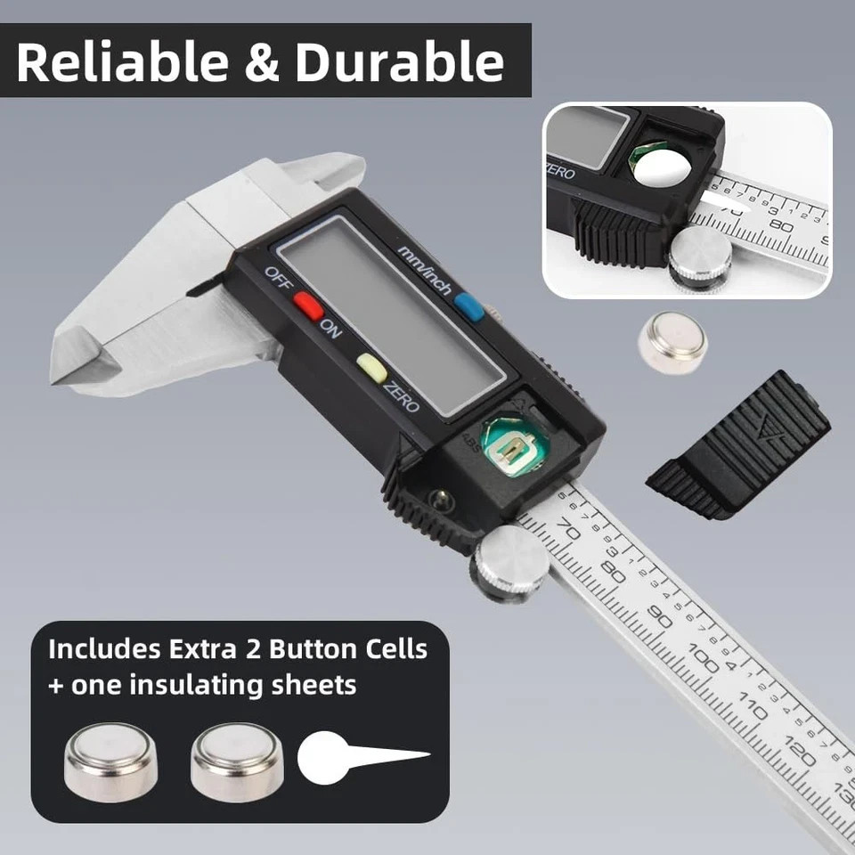 6" Digital Caliper Measuring Tool Stainless Steel Vernier Micrometer ...