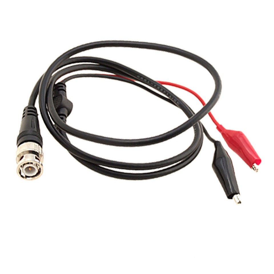 BNC Male to Dual Test Alligator Clip Oscilloscope Probe 0.9M Lead Cable ...
