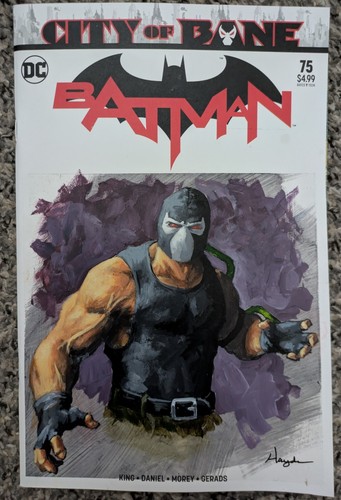 BANE Batman 75 City of Bane DC COMICS original art blank sketch cover ...