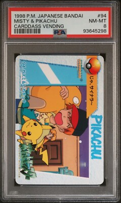 1998 Misty & Pikachu #94 Pokemon Bandai Anime Carddass Vending Mint ...
