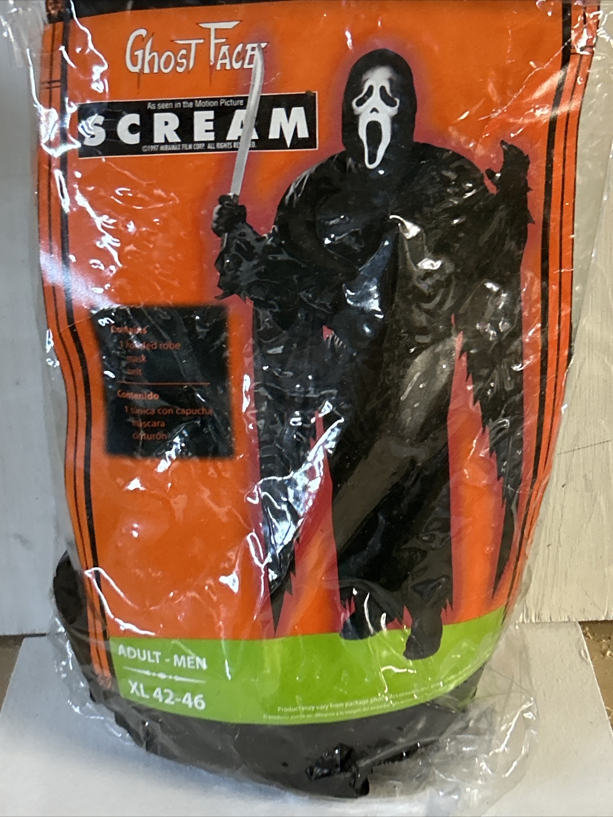 Scream / Ghostface Horror Movie Mask And Robe Fun World 1007XL XL Robe ...