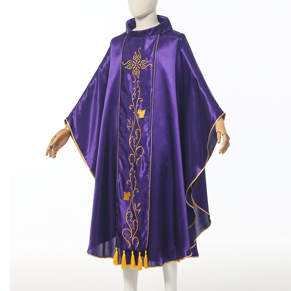 Catholic Clergy Chasuble Church Religious Cross Pattern Priest Vestment ...