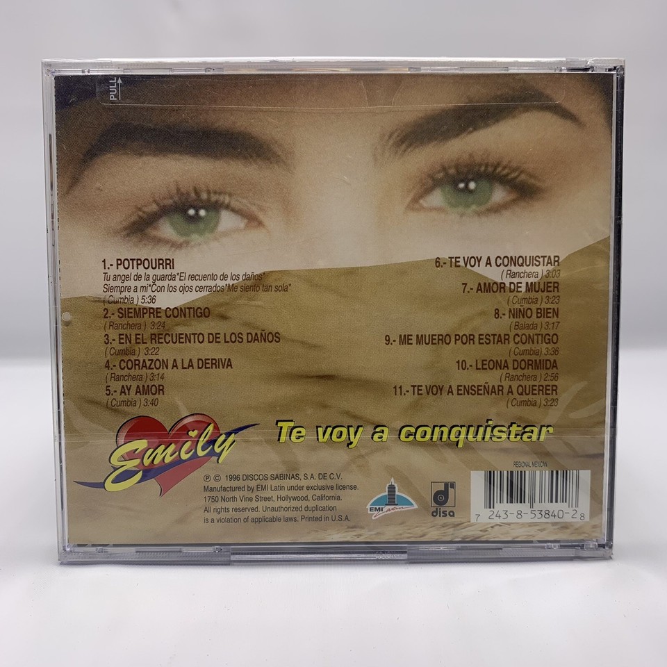 Emily CD Te Voy a Conquistar Cumbia 1996 Disa Records Grupero Mega Rare ...
