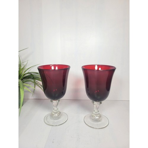 2 Vintage Arc International Knight's Tale Ruby Red Goblets 14 oz | eBay