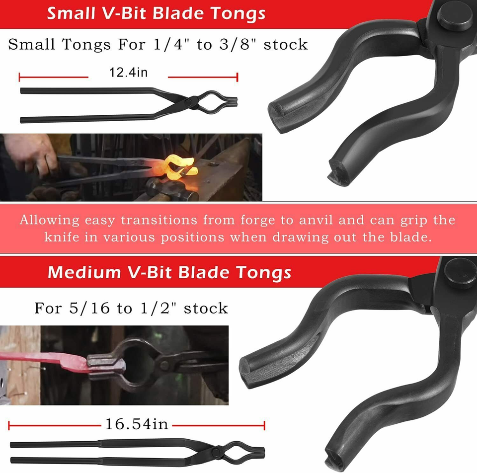 8PCS Beginner Blacksmith Tool Set Expert Replacement Tongs / Blacksmith ...