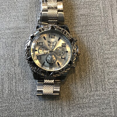 ZHOWE Men's Silver Watch Silver Face Metal Strap New | eBay UK