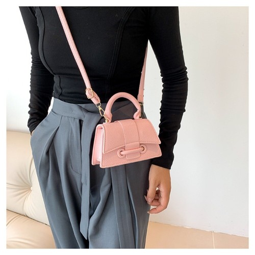 PU PU Leather Bag Solid Color Hand Carry Small Bag Cute Messenger bag ...