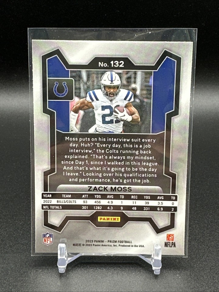 2023 Panini Prizm #132 Zack Moss Indianapolis Colts Football Card | eBay