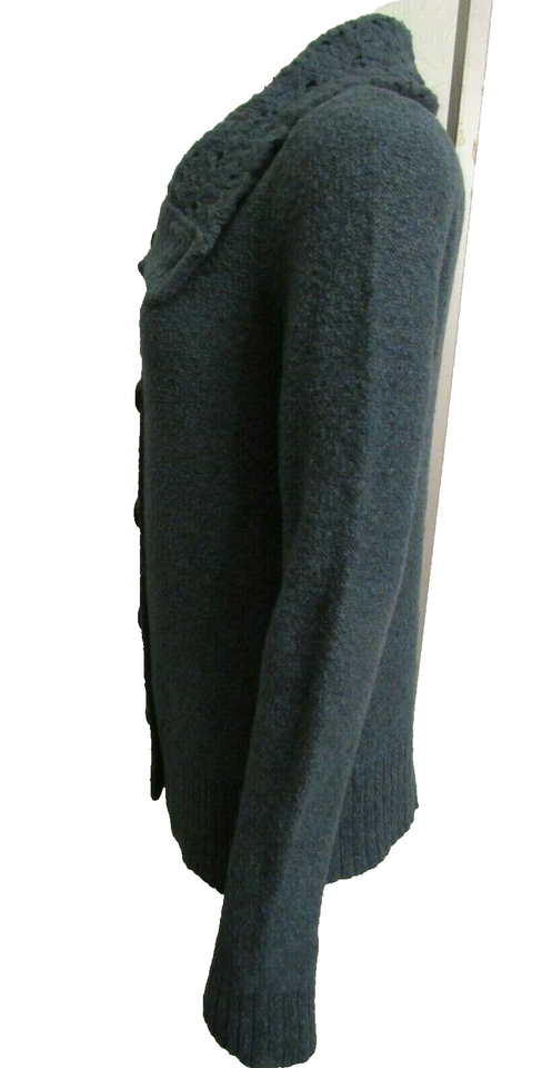 CLASSIQUES ENTIER SIZE S KNIT BUTTON CARDIGAN SWEATER CROCHET COLLAR | eBay
