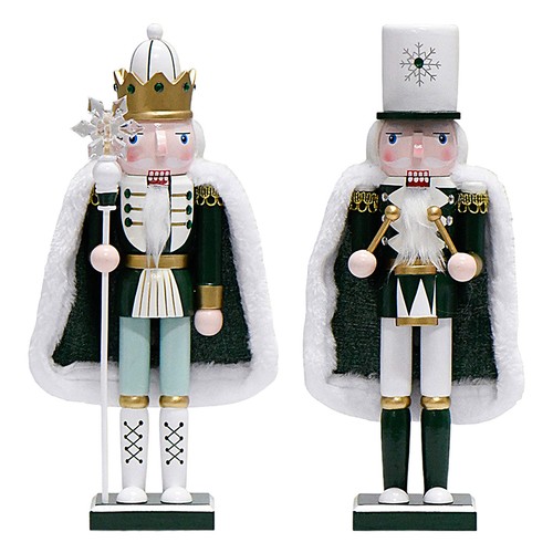 Wooden Decorative Nutcracker King with Snowflake Scepter Statue 12 Inch ...