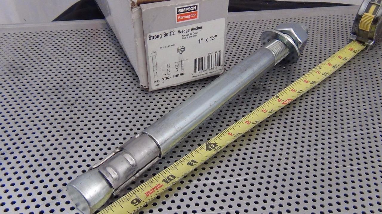 Simpson Strong Tie - Strong Bolt 2 Wedge Anchor 1"x13" - STB2-1001300 ...