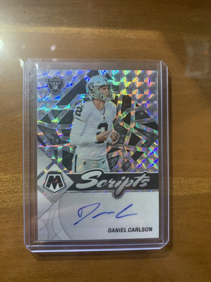 2022 Mosaic Daniel Carlson Scripts Auto Silver Las Vegas Raiders SP | eBay