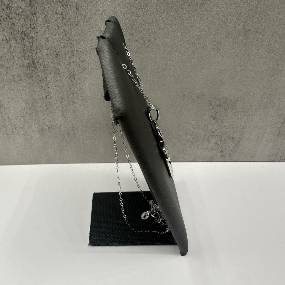 Pavé Natural Diamond Cross Necklace in 14kt White Gold – 1.03ctw, 18in ...