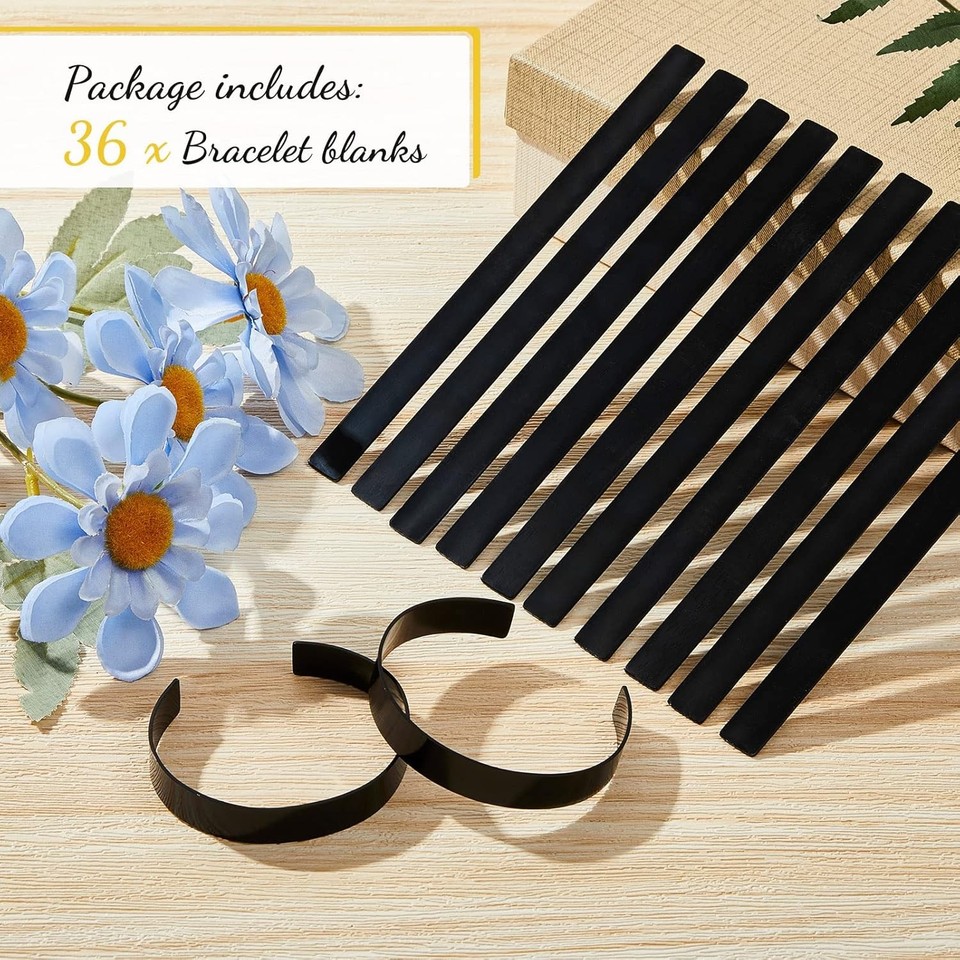 Lewtemi 24 Pieces Anodized Aluminum Bracelet Metal Stamping Blanks 7 x ...