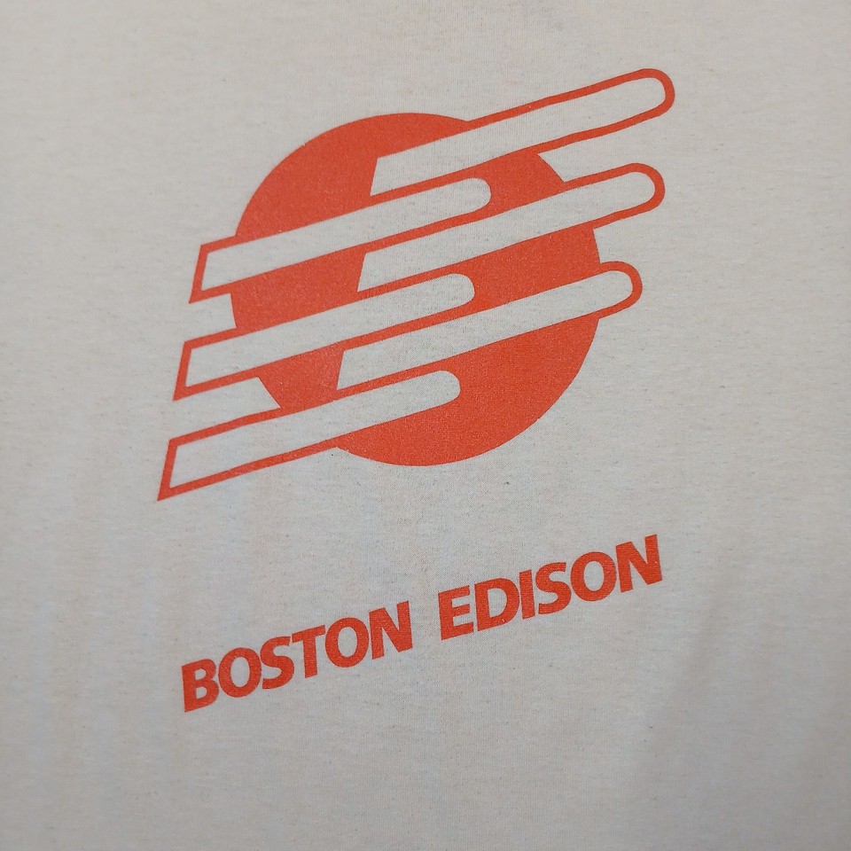 Vintage Boston Edison T-Shirt L Single Stitch Electricity Electric Cars ...