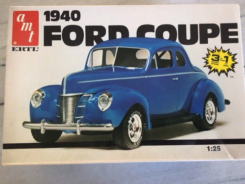 VTG 1940 AMT Ford Deluxe Coupe 3-in-1 Model Kit Complete w/ Box ...