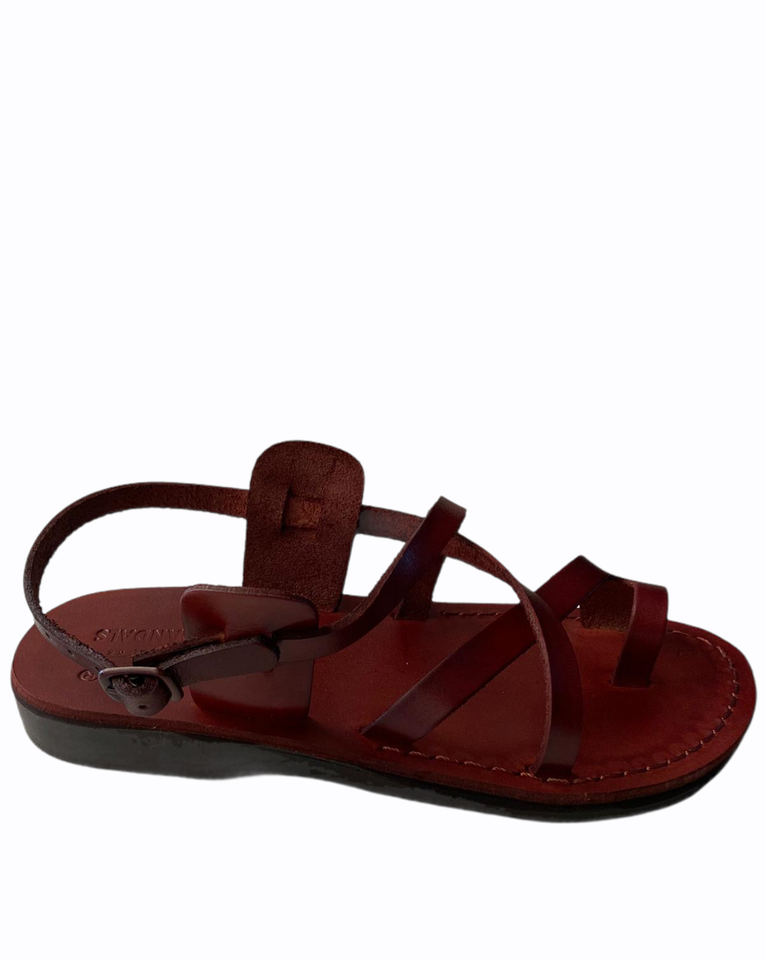 Brown Leather Roman Gladiator Jesus Sandals Strap Handmade US (5-16) EU ...