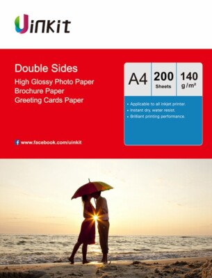 A4 Thin Photo Paper 140Gsm Both Sides High Glossy Inkjet Paper Print ...