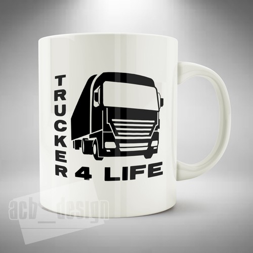 Trucker 4 Life Mug Cup Coffee Tea Hot Chocolate Lorry Scania V8 Truck ...