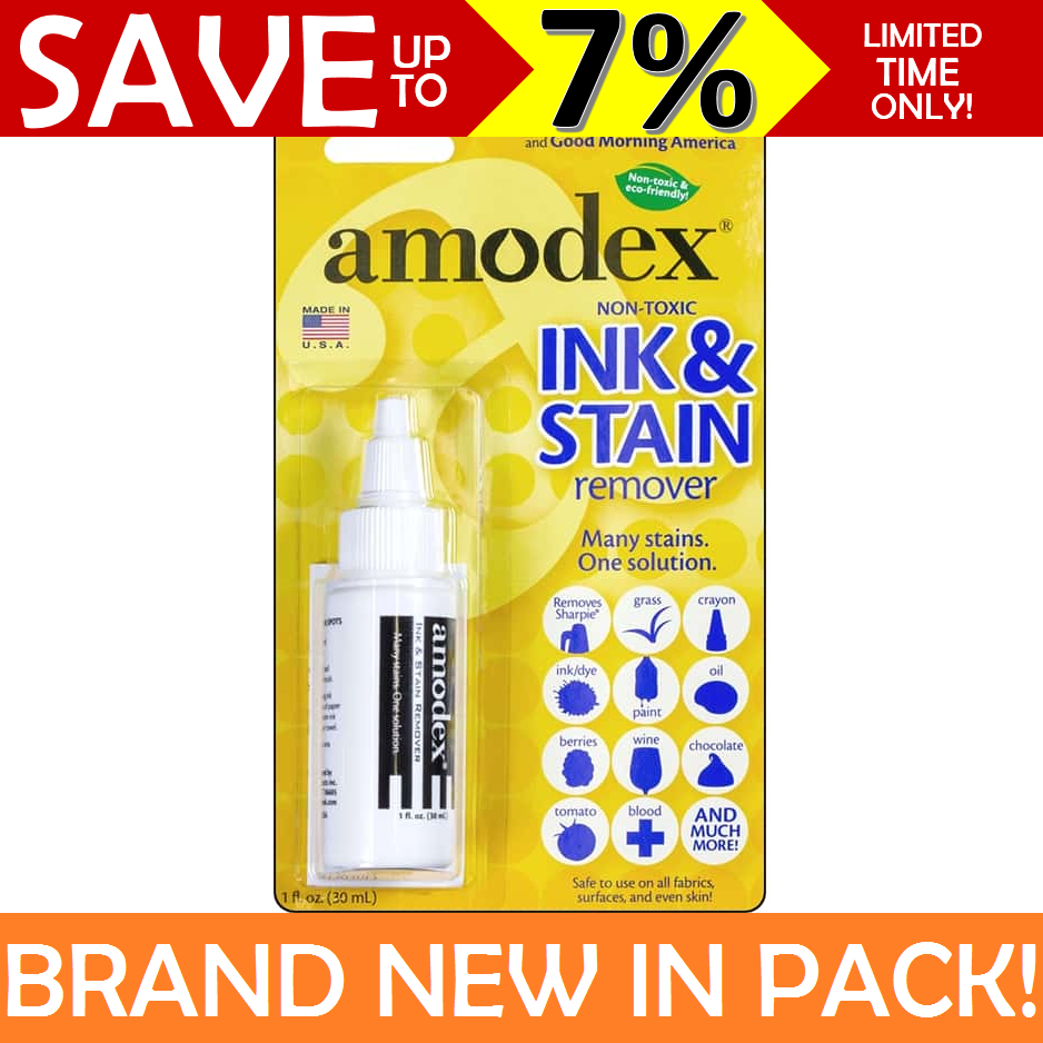 NEW Amodex Ink & Stain Remover 30ml Bottle Food Stains Coffee Blood One ...