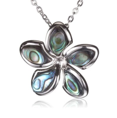 23mm Hawaiian Silver And Abalone Shell Plumeria Pendant | eBay
