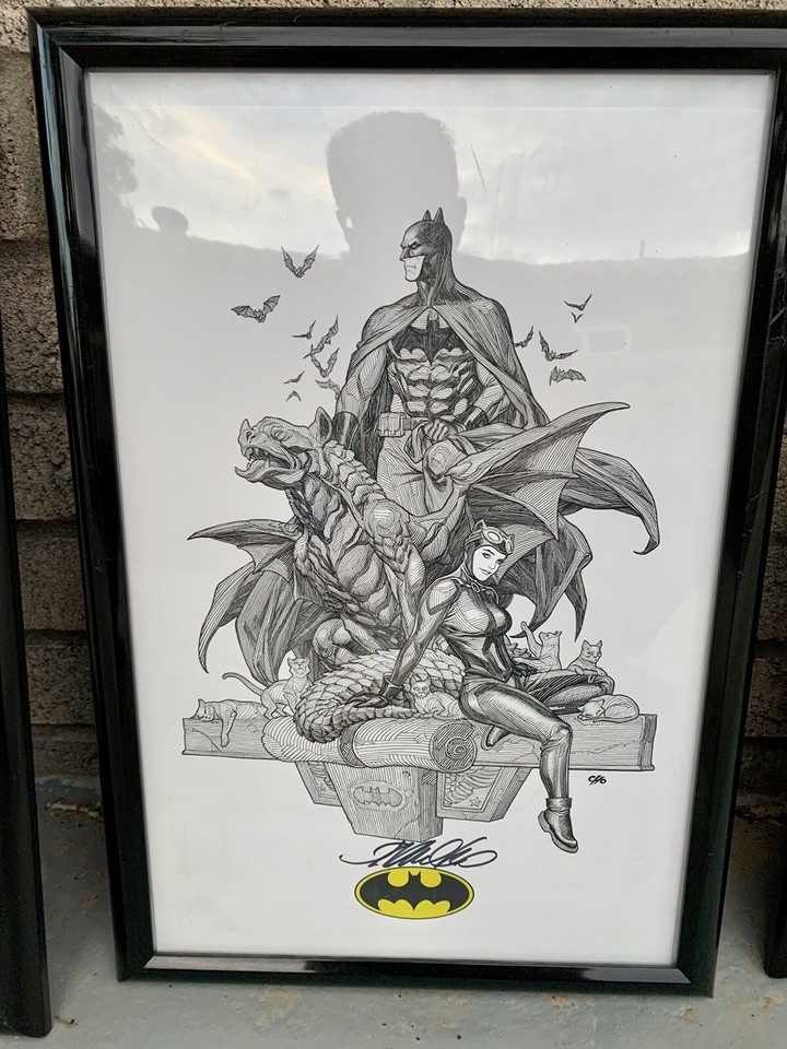 Lot 4 Signed Autographed Comic Prints Framed 11x17 Batman Adams Cho ...