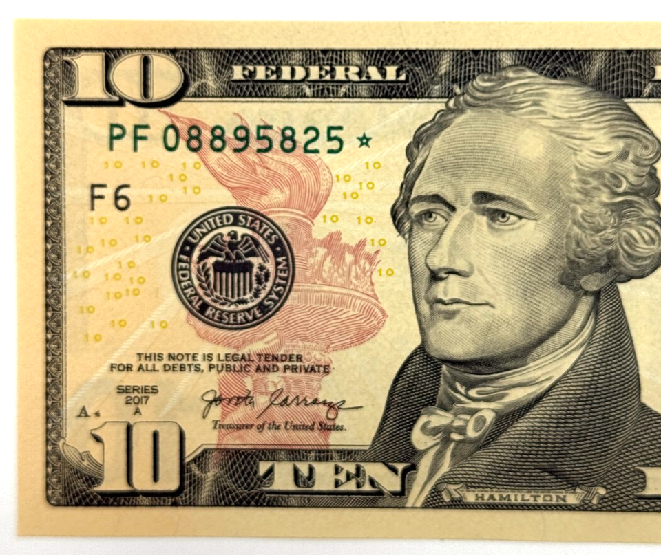 NEW $10 STAR NOTE Uncirculated TEN Dollar Bill Series 2017A ONE STAR ...
