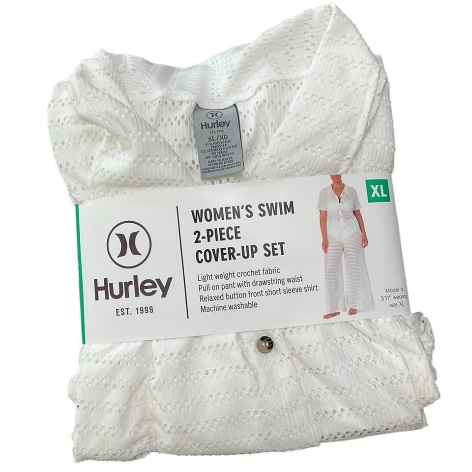 Hurley Women's Swim Cover Up Crochet Set White Size XL NWT | eBay