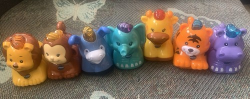 Lot of 7 VTech Go Go Smart Wheels Animals, Monkey,Donkey,Tiger, Hippo ...