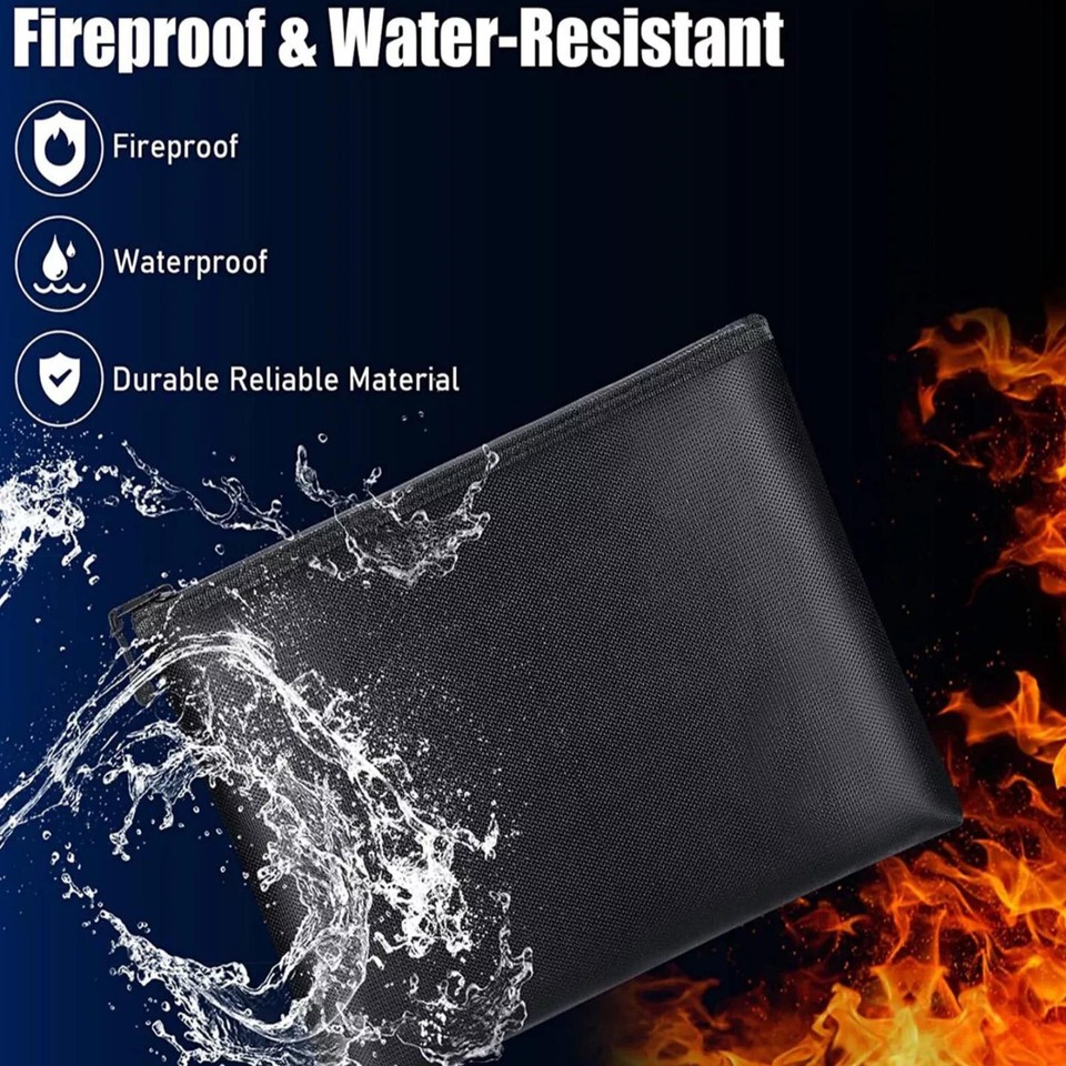 1 PC Fireproof Waterproof Document Envelope File Folder Cash Pouch Document Bag | eBay