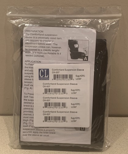 Comfortland Knee Brace Suspension Sleeve CK-007. Holds Brace In Place ...