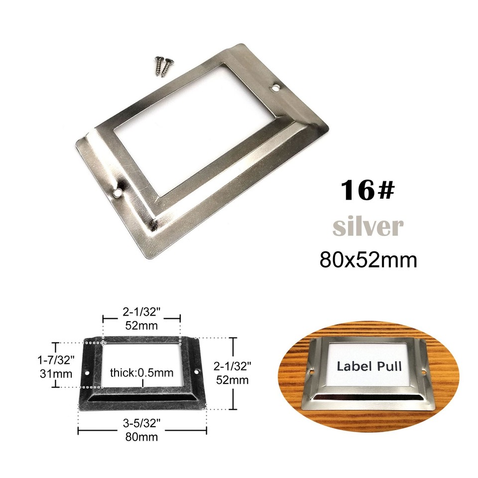 12pcs Cabinet Drawer Door Box Tag Label Pull Frame Handle File Name ...