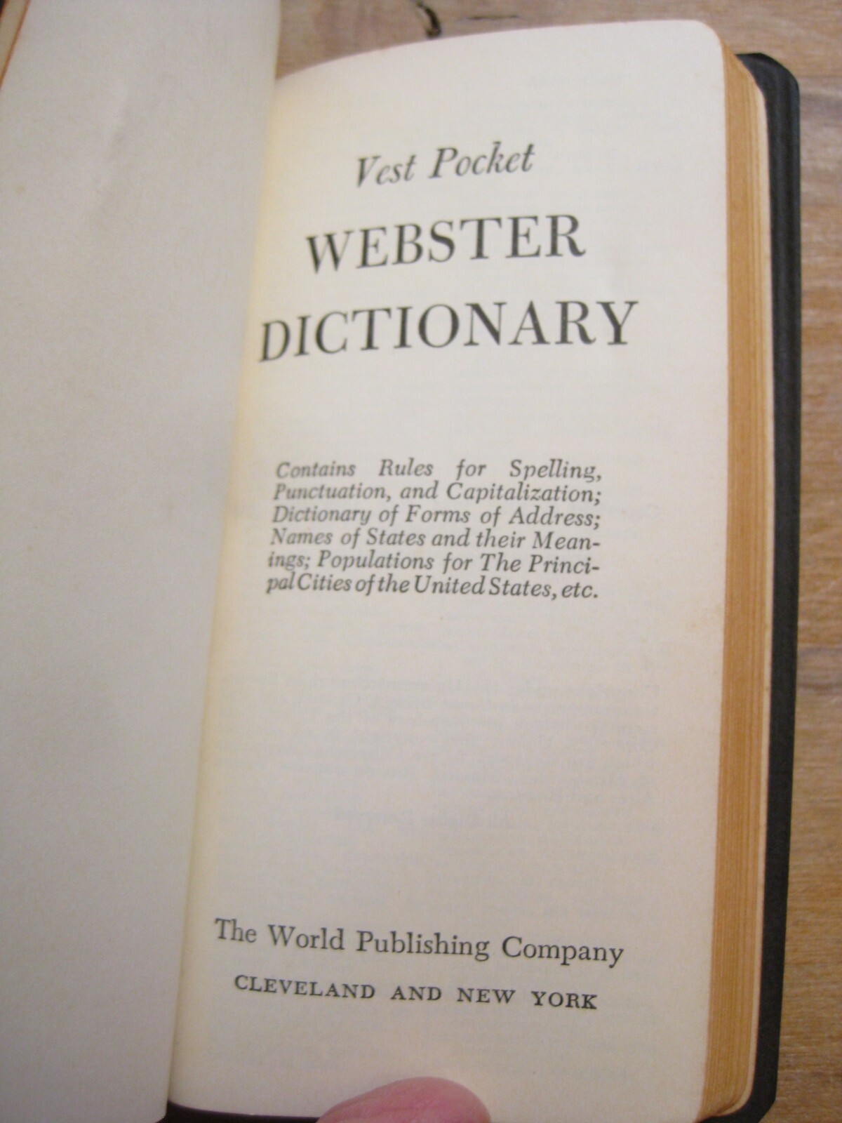 Vintage 1956 Vest Pocket Webster Dictionary Self Pronouncing | eBay