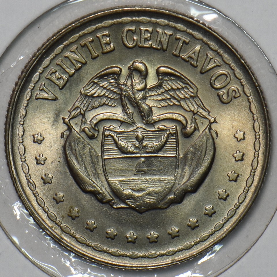 Colombia 1964 20 Centavos Eagle animal 196085 combine shipping | eBay