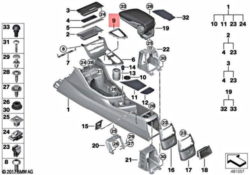 Genuine BMW F45 F46 214d 216d 216i 218d Cover Gear Selector Lever ...