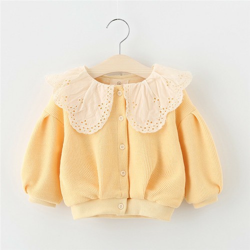 Infant Baby Girls Spring/Autumn Knit Outerwear Button Coat Jacket ...