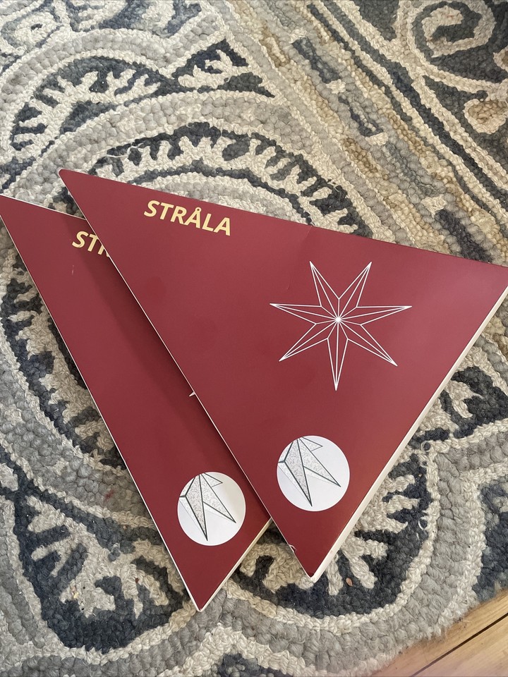 2 IKEA STRALA Star pendant lamp shade leaf gold/dot pattern 28 " 105. ...