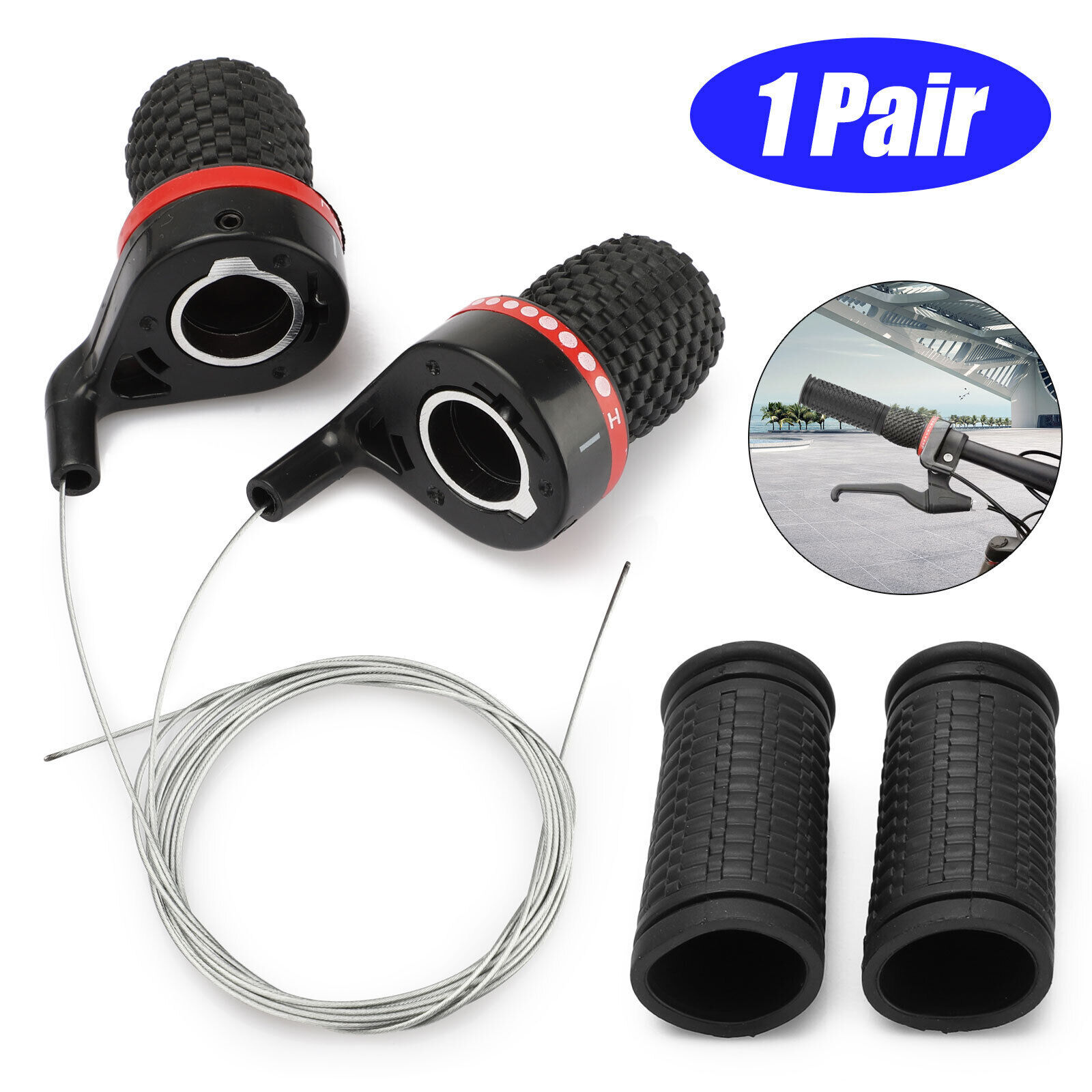 Bicycle Shift Levers Handle Bike Twist Grip Gear Cycle Speed Handlebar ...