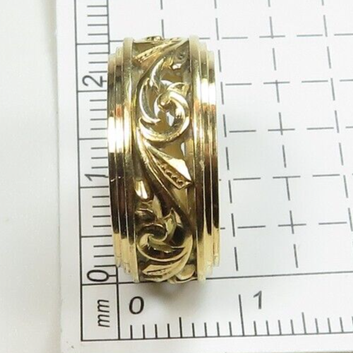 Antique 1920's JS 17K Yellow Gold Wedding Band Ring Size 5 UK-J1/2 7 ...