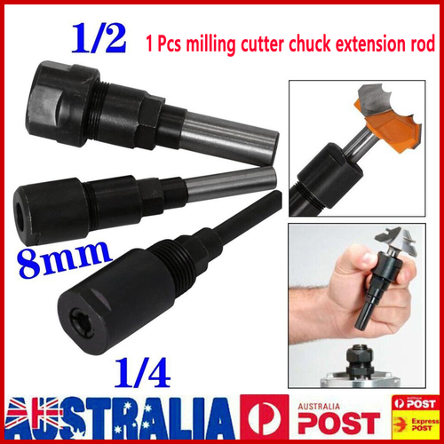 Router Bit Extension 8mm 1/2" Shank Rod Converter Extension Milling ...