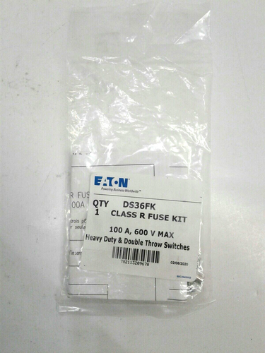 Cutler Hammer DS36FK Class R Fuse Kit 100A 600V Heavy Duty&Double Throw ...