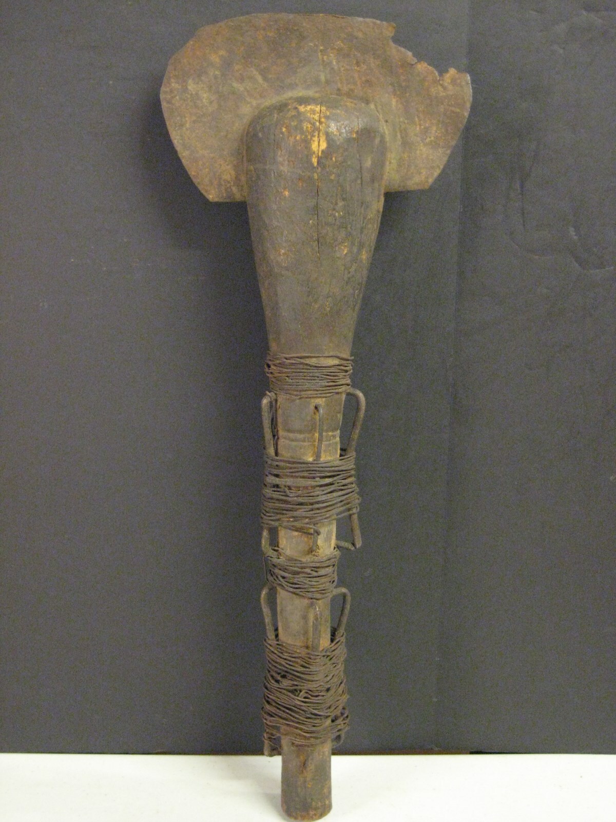 Ofo ritual staff, wood and iron statue, African, Nigeria, Igbo culture ...