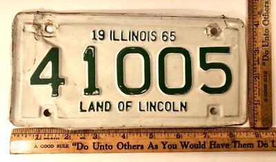 Vintage 1965 Illinois Motorcycle License Plate Tag All Original | eBay