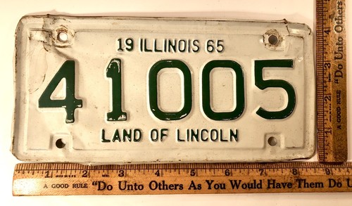 Vintage 1965 Illinois Motorcycle License Plate Tag All Original | eBay