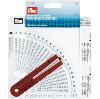 Prym Knitting Calculator – White Red Plastic Counting Frame for Stitch ...