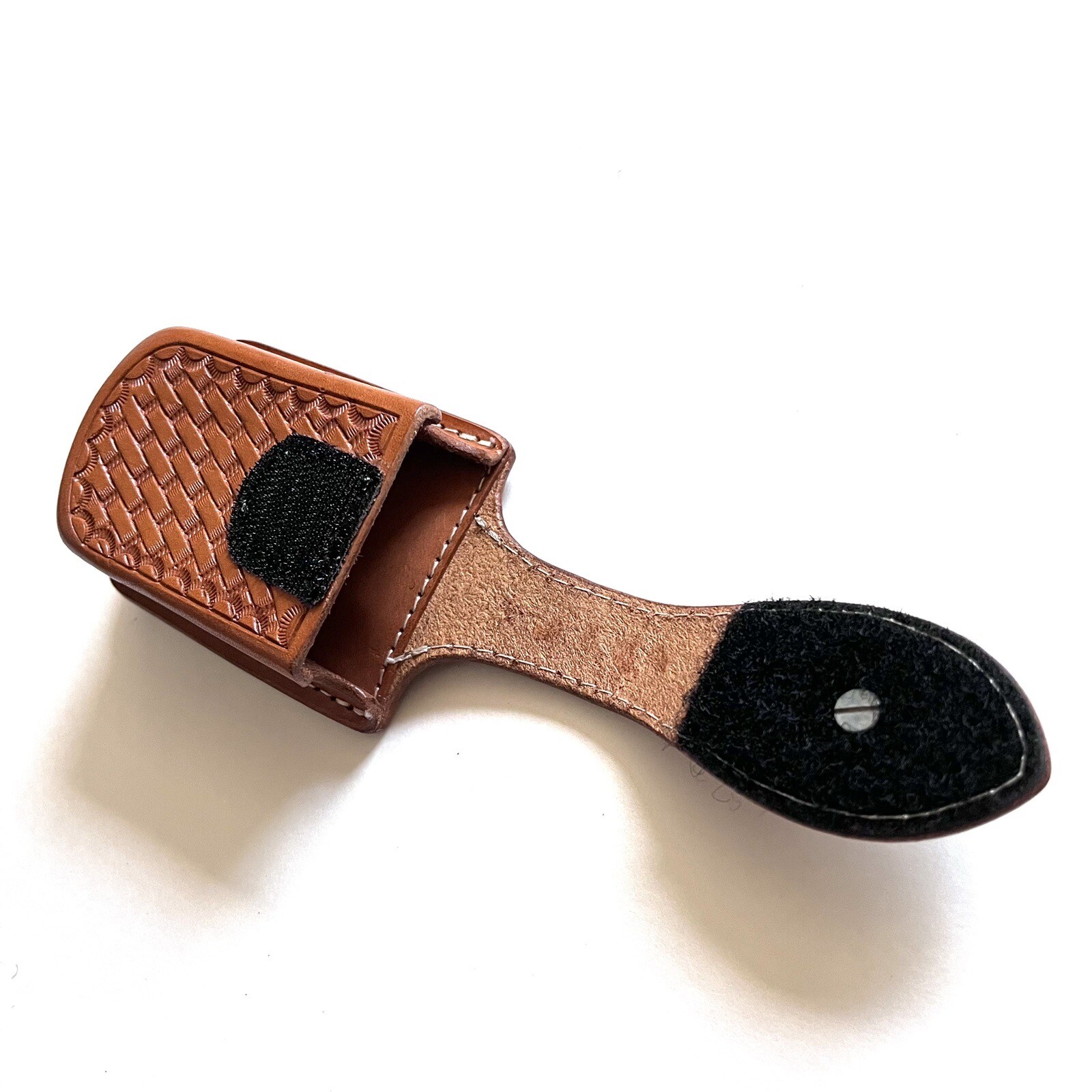 Hand Tooled Leather Cell Phone/Pager Case Concho Belt Clip Holster 4"x ...