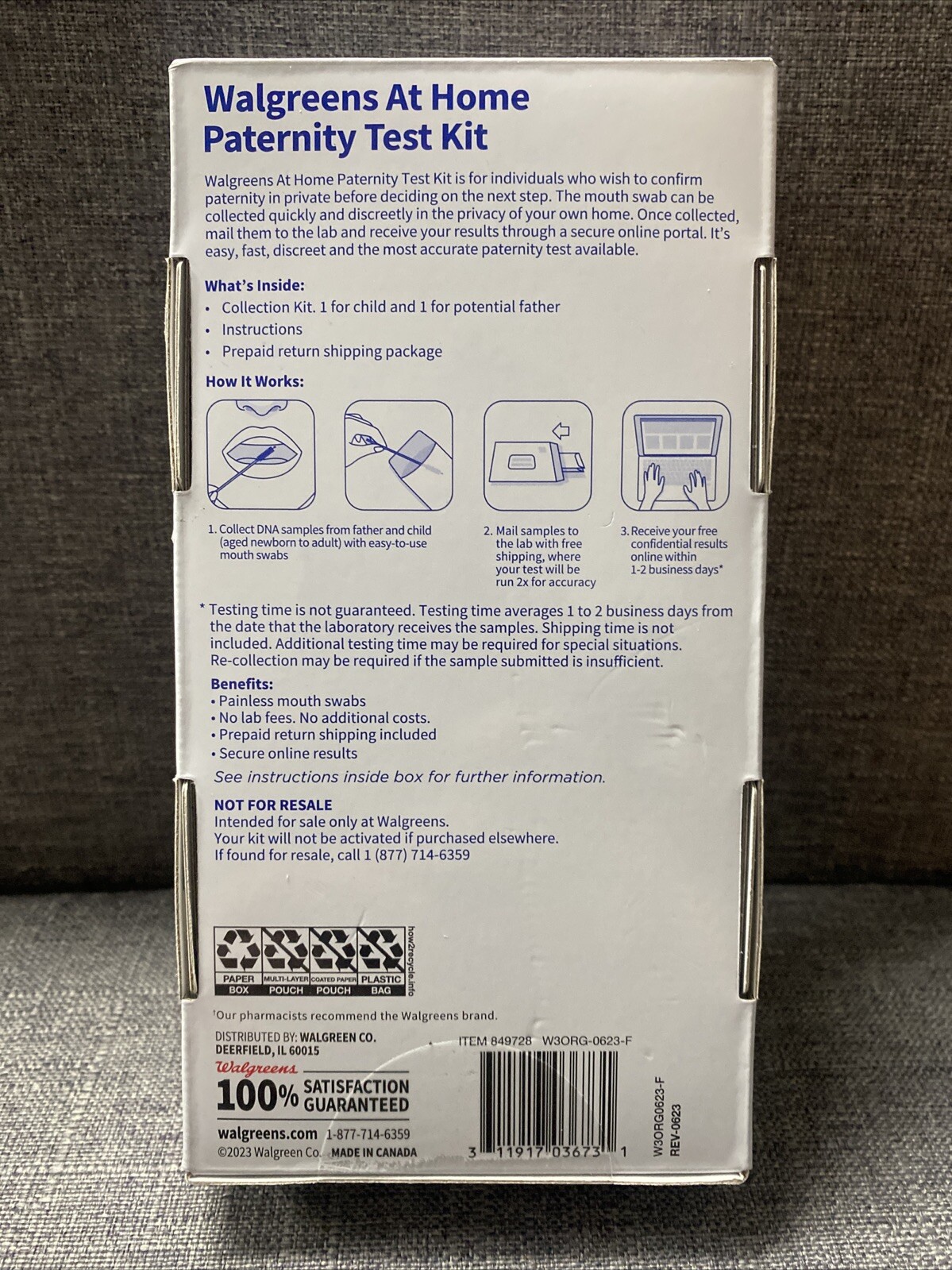 Walgreens At Home Paternity Test Kit to Confirm the Biological Father ...