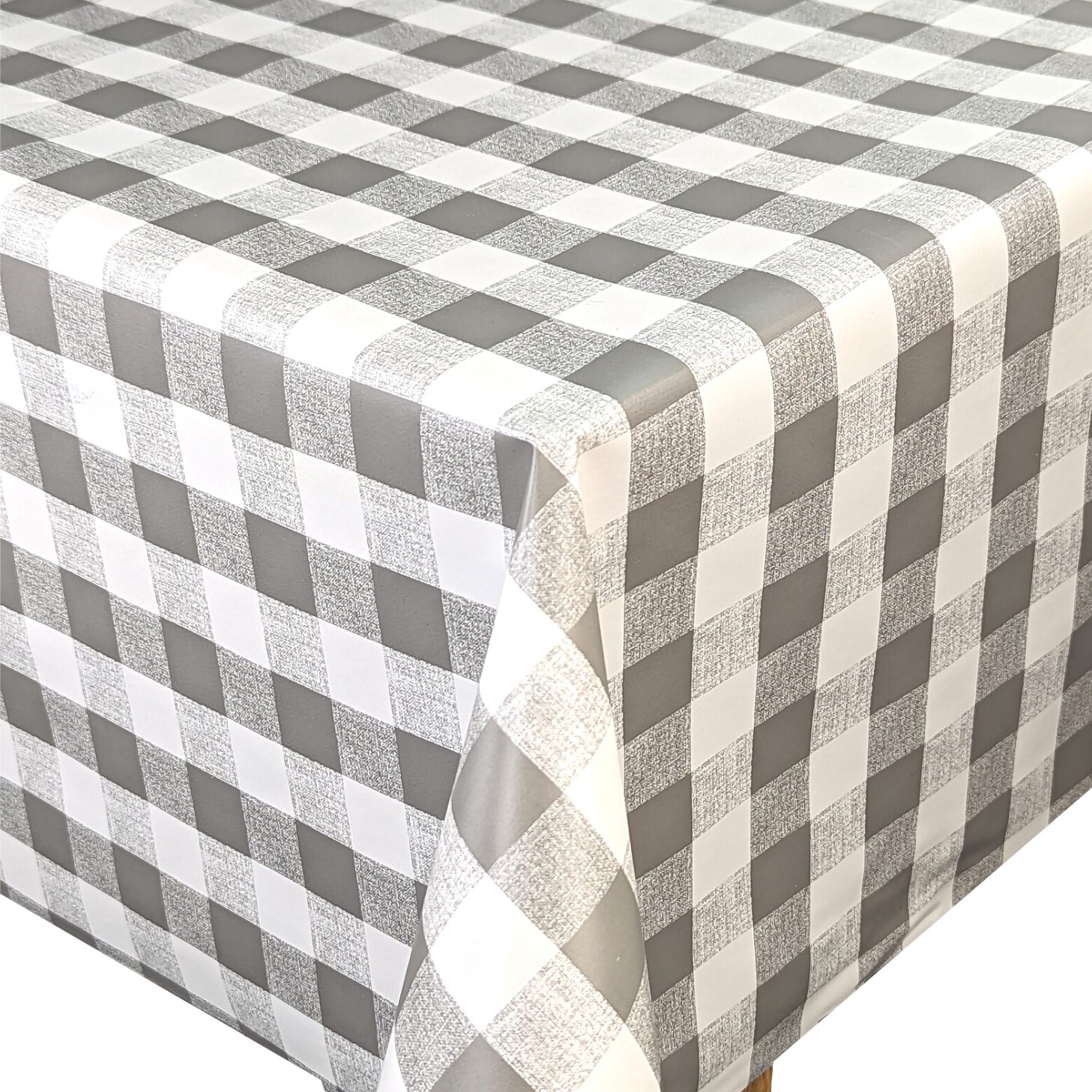 Gingham Check Tablecloth Wipe Clean PVC Vinyl Oilcloth Table Protector ...