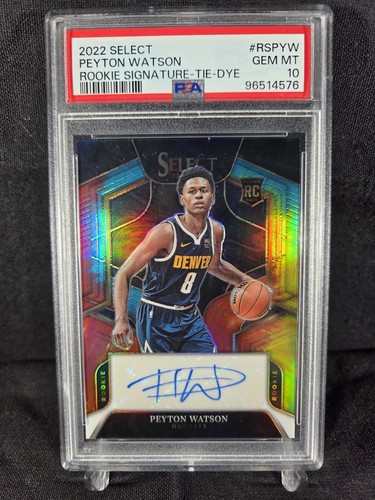 2022 Select Peyton Watson Rookie Signatures Tie-Dye Auto | eBay
